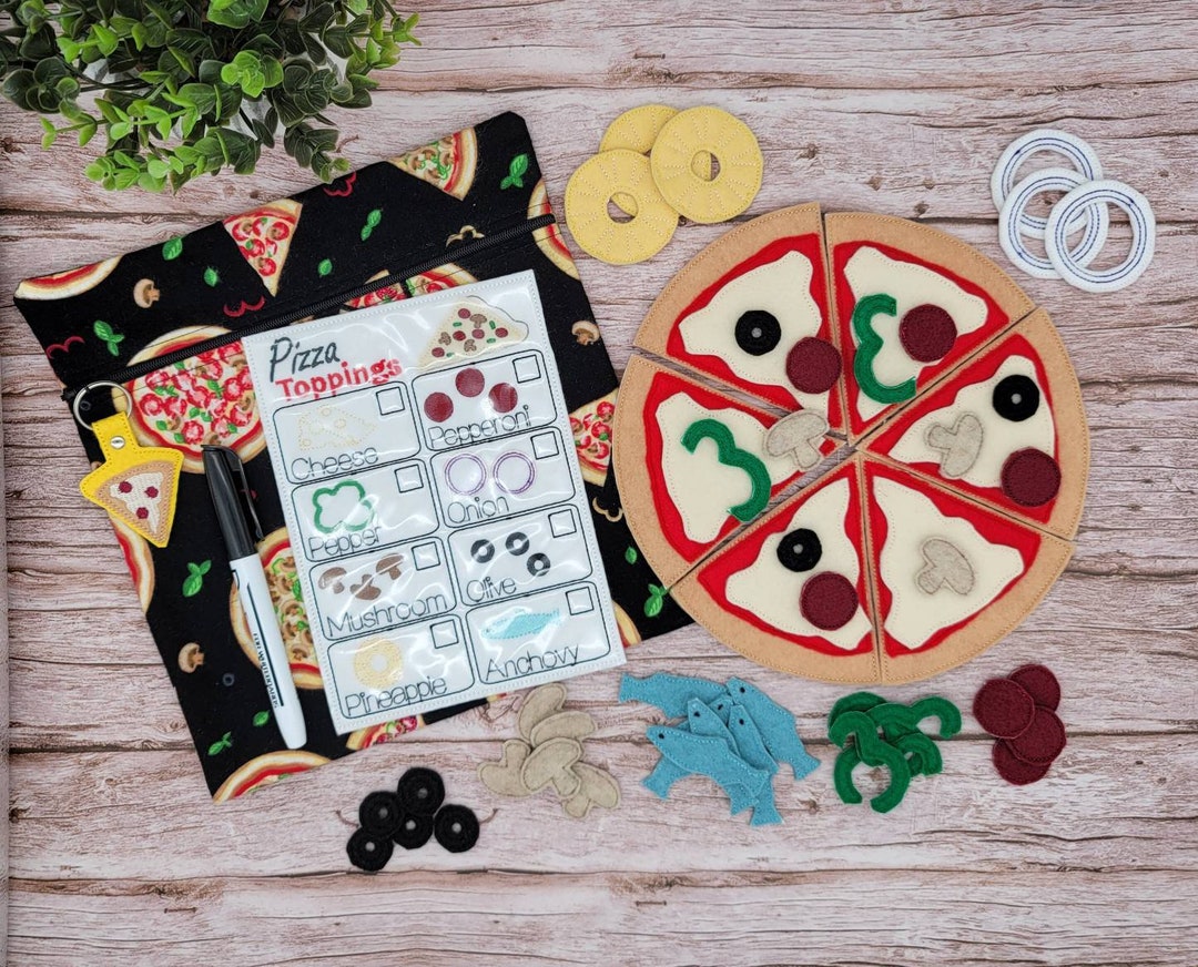 Felt Play Food - Pizza Set - Play Kitchen - Pretend Play - Toddler ...
