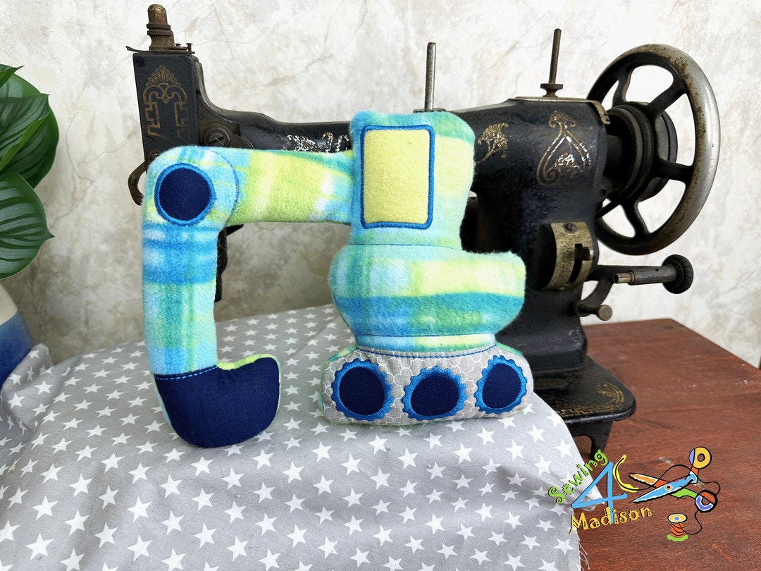 Excavator Stuffie Handmade Construction Vehicle Stuffie Toy Plush Child ...