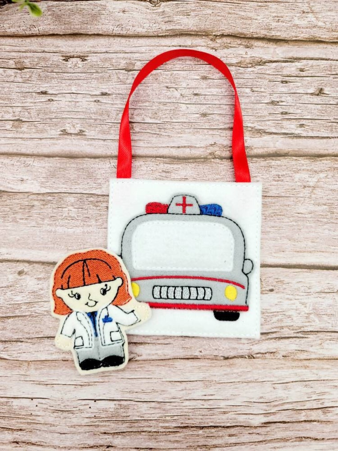 Felt Play Finger Puppets Set - EMT Paramedic Ambulance Themed ...