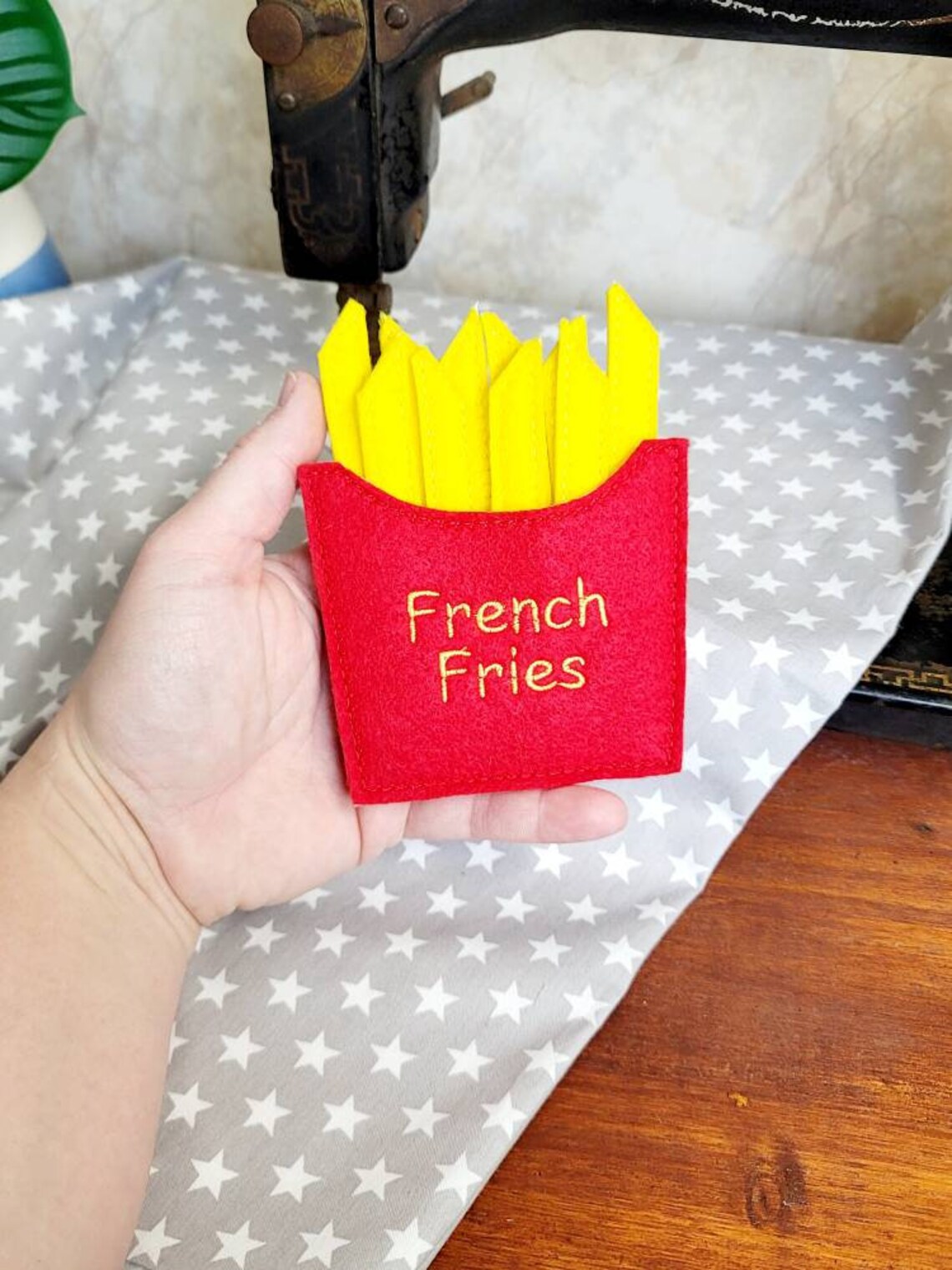 Embroidered Felt Play Food - French Fries With Pouch Pretend Play ...