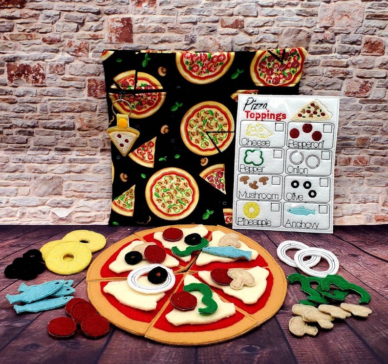 Felt Play Food Pizza Set Play Kitchen Pretend Play - Etsy