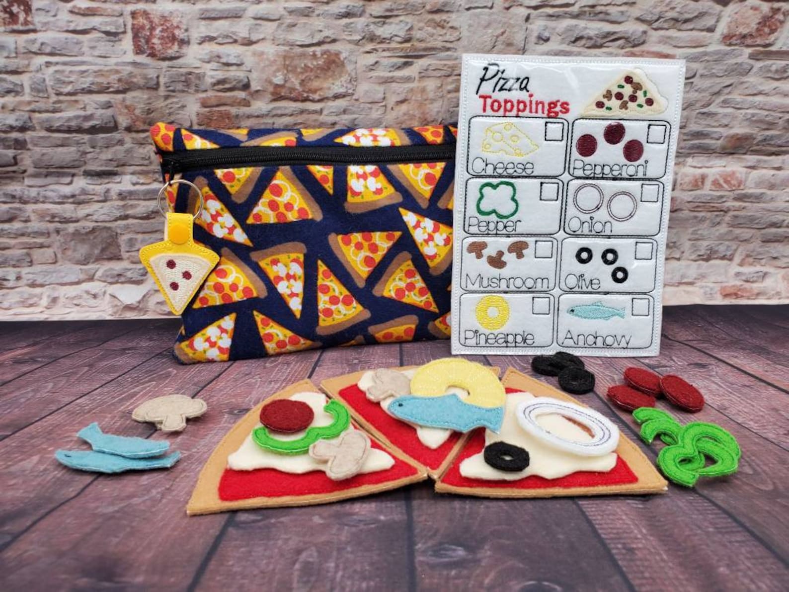Felt Play Food - Pizza Set - Play Kitchen - Pretend Play - Toddler ...