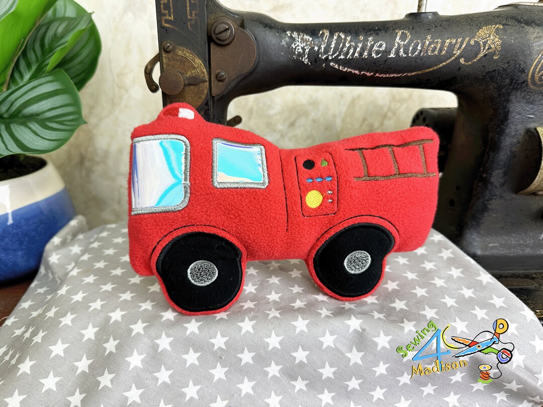 Fire Truck Stuffie Handmade Rescue Vehicle Stuffie Toy Plush - Child's ...