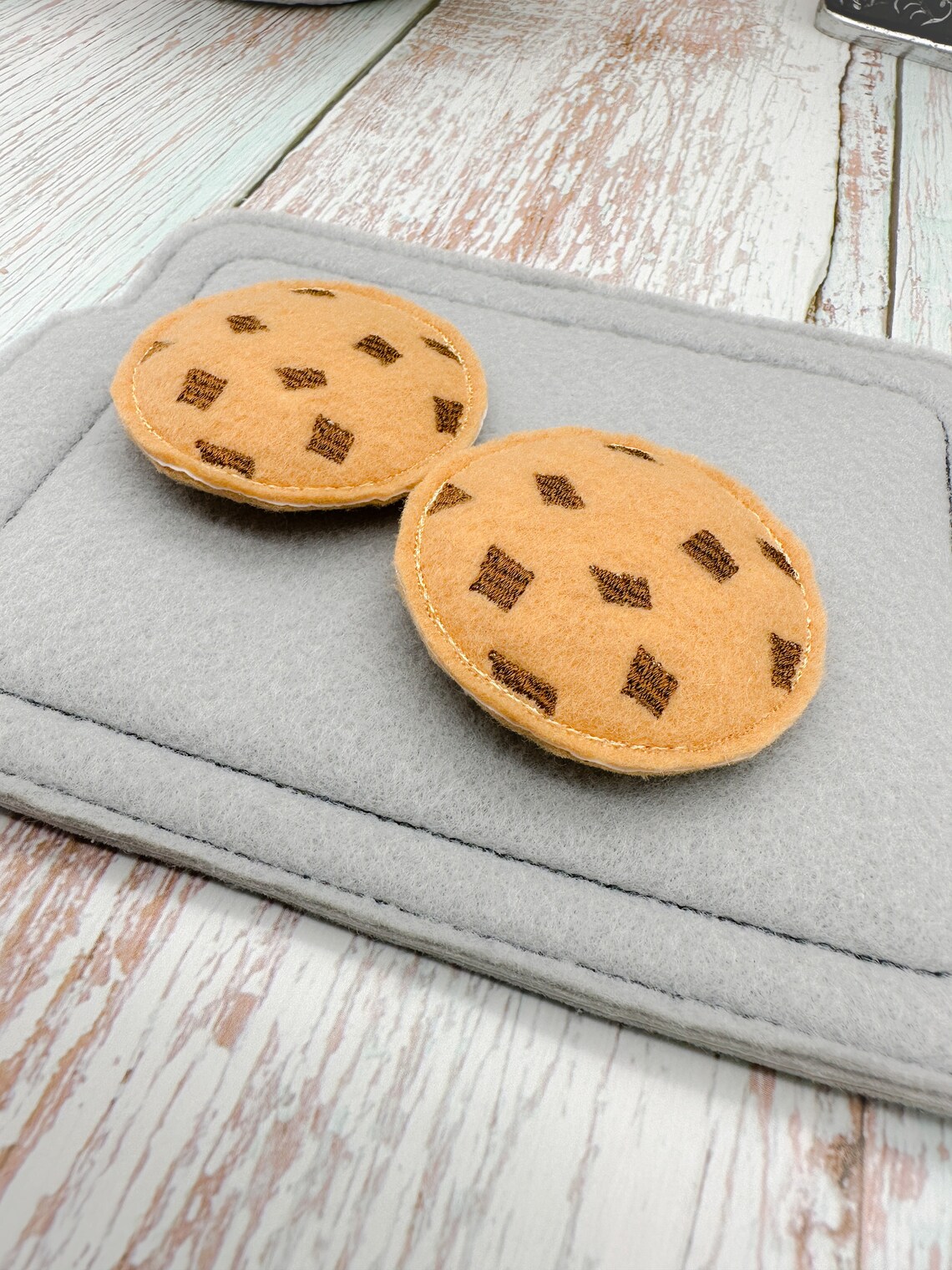Felt Play Food - Chocolate Chip Cookie Baking Set - Pretend Play ...