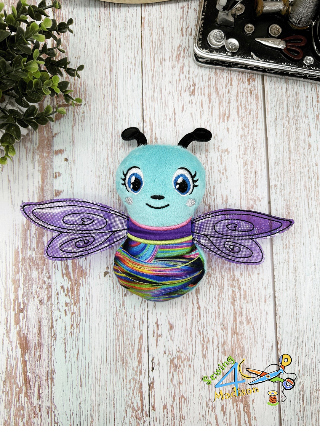 Rainbow Firefly Stuffie Handmade Stuffed Animal Bug Fire-fly Stuffy Toy ...