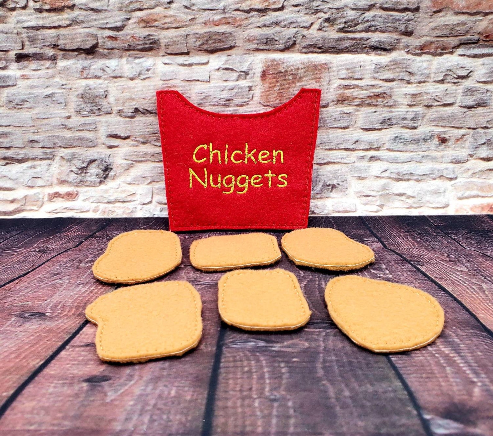Felt Play Food Chicken Nugget and French Fry Set Handmade | Etsy