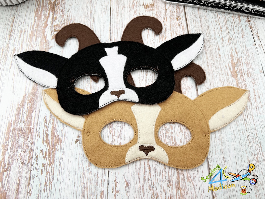 Goat Costume Mask - Pretend Play Mask - Age 3-8 Year Old Size - Etsy