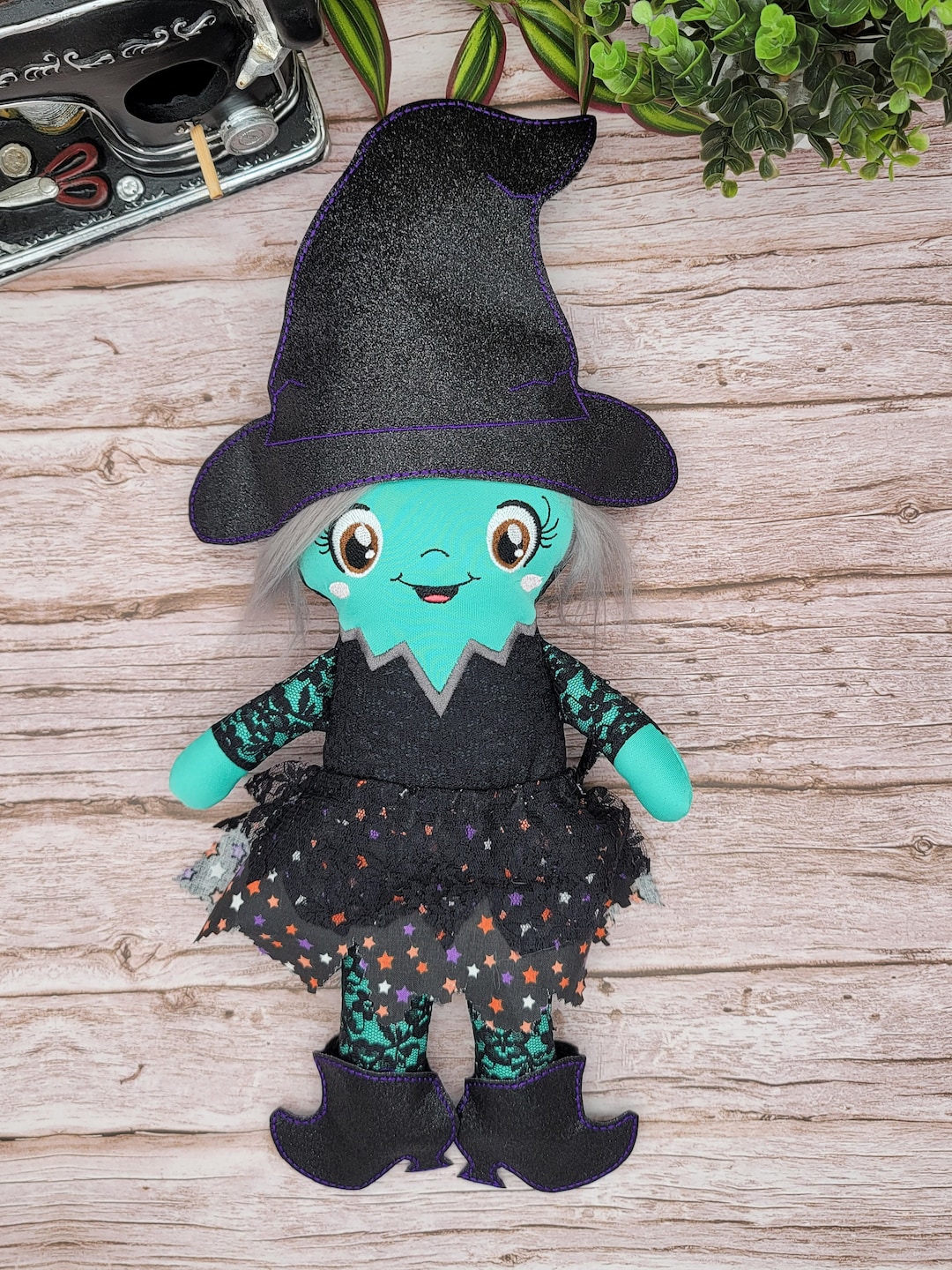 Witch Doll Handmade Stuffed Animal Toy Plushie 12" Tall - Children's ...