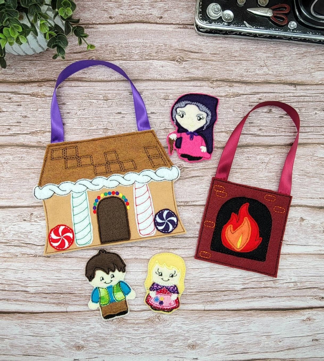 Fairytale Hansel and Gretel Felt Play Finger Puppet Set - Etsy