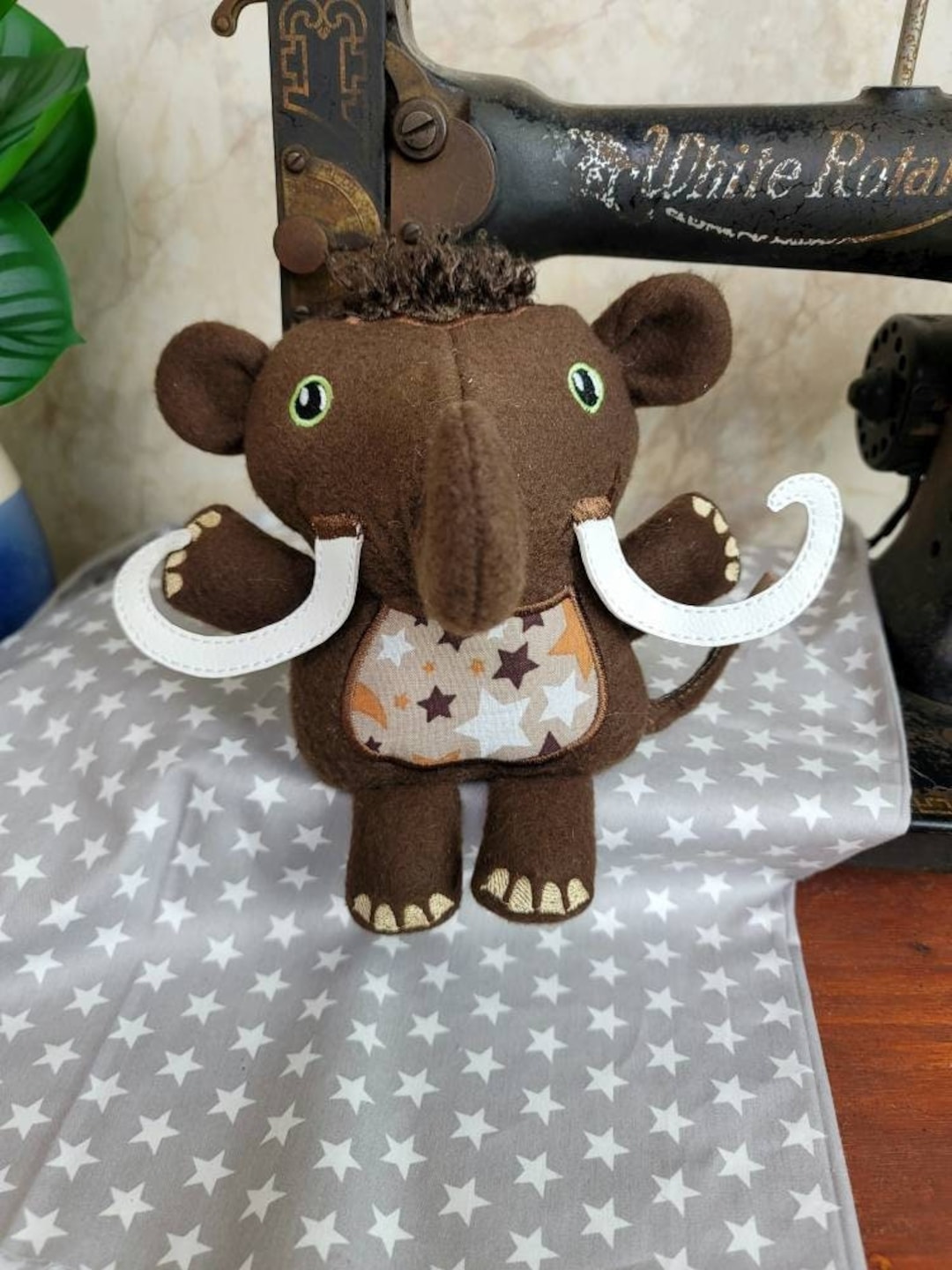 Wooly Mammoth Stuffie - Handmade Stuffed Animal Elephant Stuffy Toy ...