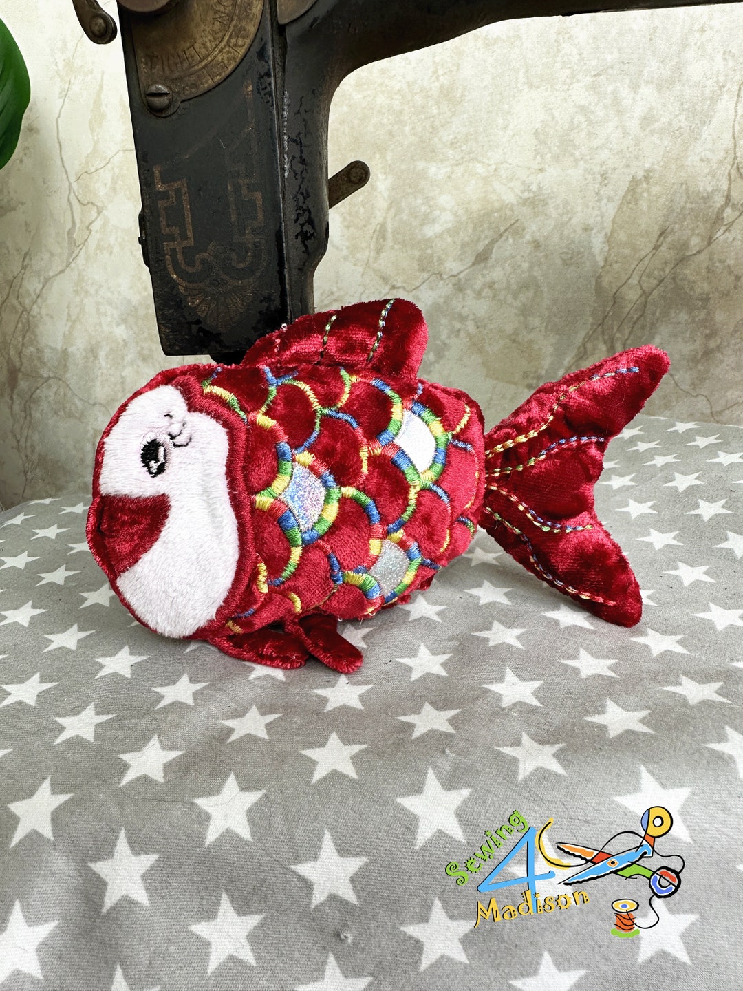 Rainbow Fish Stuffed Animal Toy Fish Plushie - Children's Toy - Rainbow ...