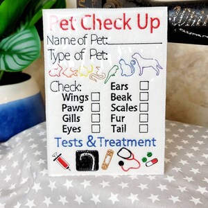Pretend Play Veterinary - Pet Health Form With Marker - Etsy