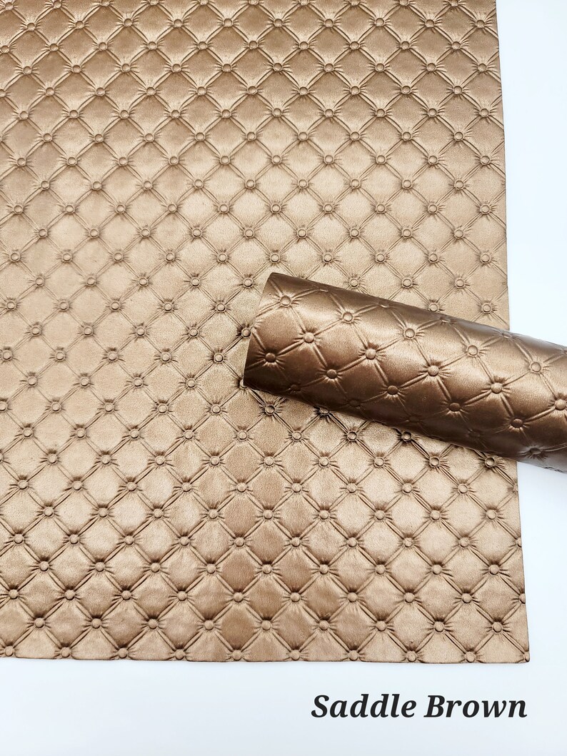Metallic Embossed Diamond Faux Leather Sheet Fabric Vinyl for Shoes Bag ...