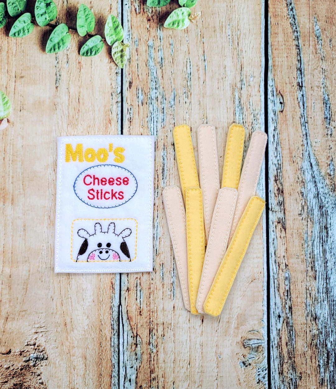 Felt Play Food - Cheese Sticks With Pouch Pretend Play - With ...