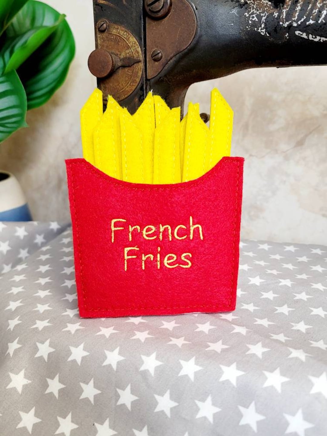 Embroidered Felt Play Food - French Fries With Pouch Pretend Play ...