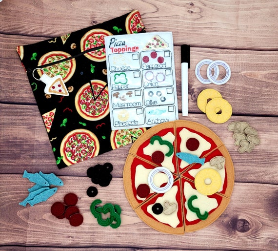 Felt Play Food Pizza Set Play Kitchen Pretend Play | Etsy