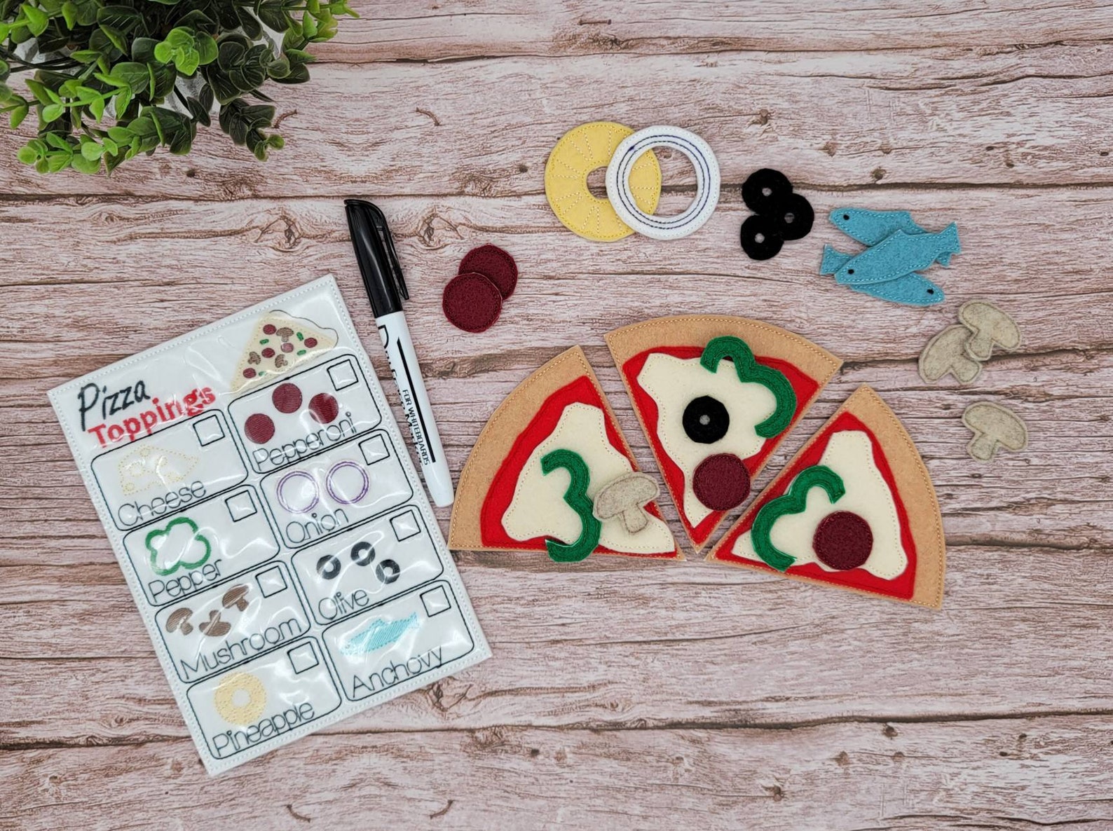 Felt Play Food - Pizza Set - Play Kitchen - Pretend Play - Toddler ...