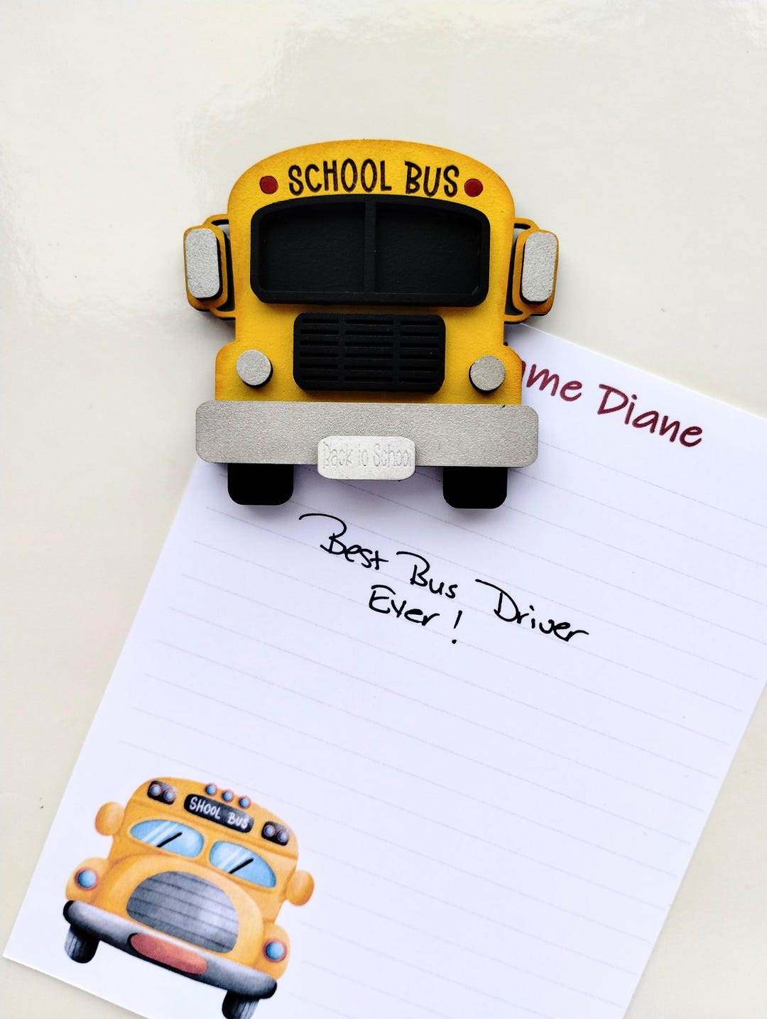 Hand-painted Wooden School Bus Magnet – Back to School Gift, Bus Driver ...