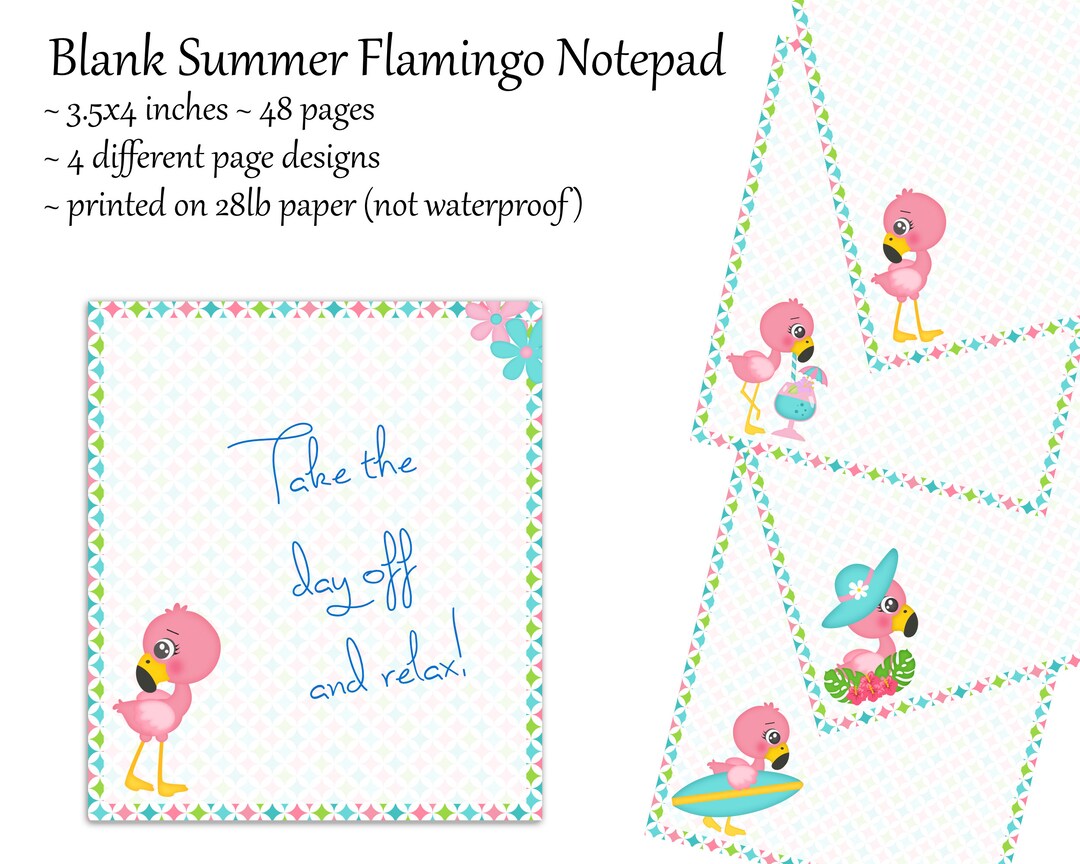 Flamingo Notepad, Cute Note Pad, Memo Pad, to Do List, Stationary - Etsy