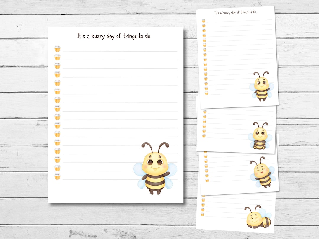 Bumblebee to Do List, Bee Checklist Notepad, Tear Away Daily Task List ...