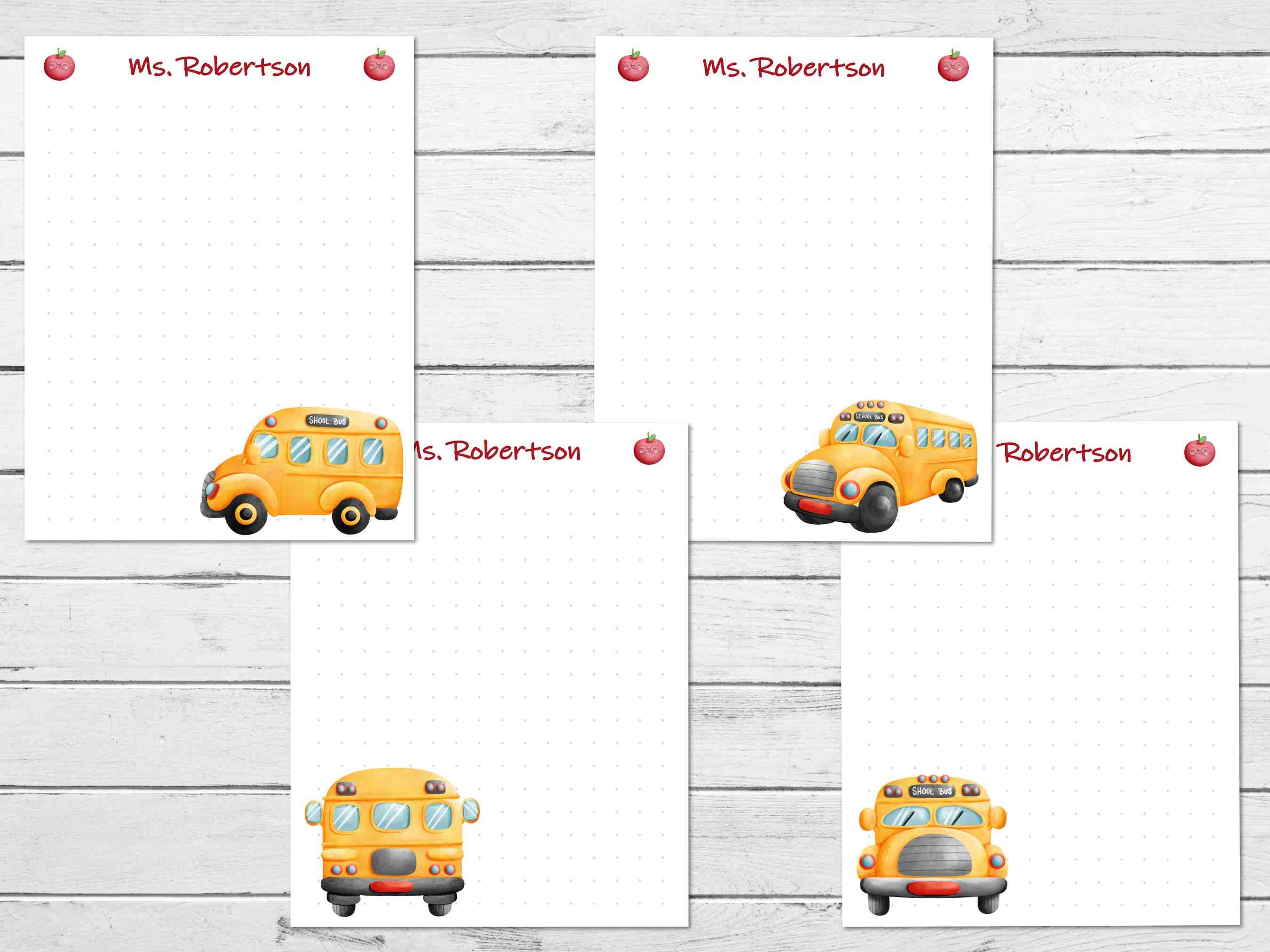 Personalized Handmade Bus Driver Notepad, 4.25x5.5 Inch School Bus ...