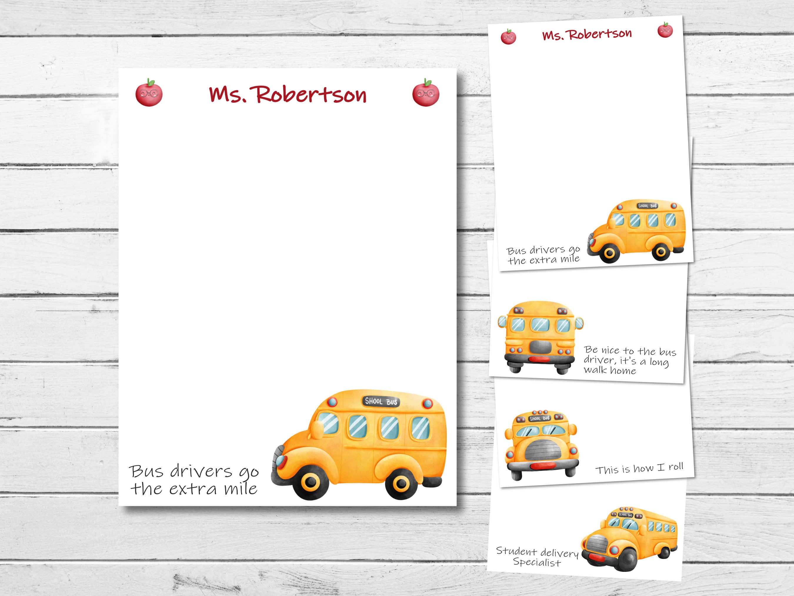 Personalized Handmade Bus Driver Notepad, 4.25x5.5 Inch School Bus ...