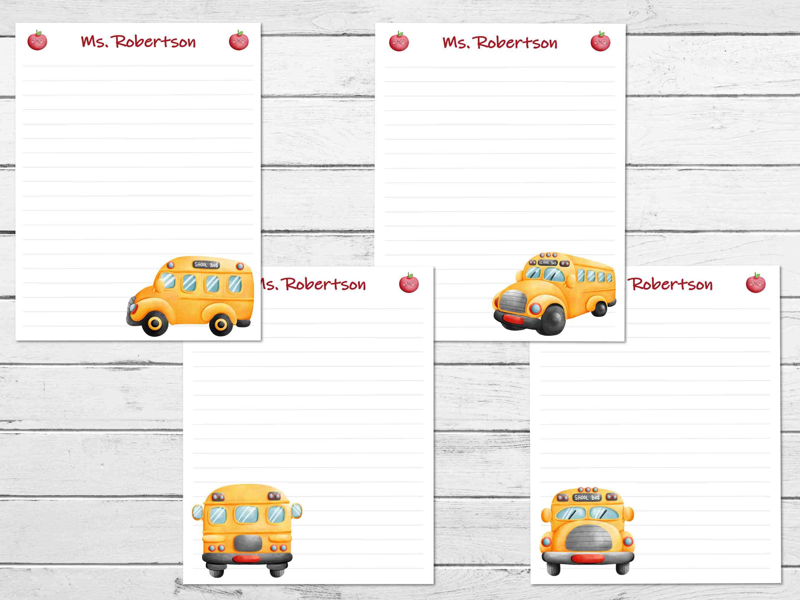 Personalized Handmade Bus Driver Notepad, 4.25x5.5 Inch School Bus ...