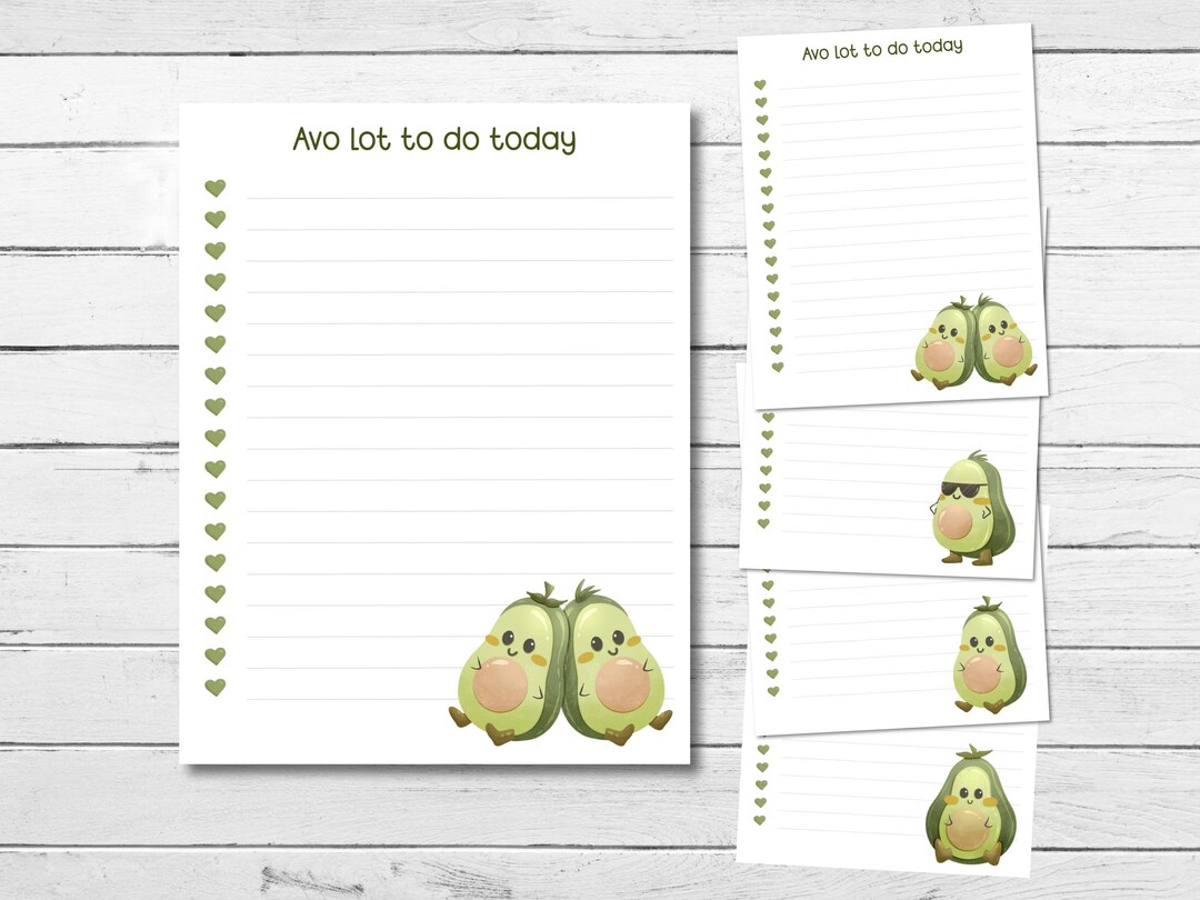 Avocado to Do List, Avo Notepad, Daily Planner Notepad, Funny to Do Pad ...