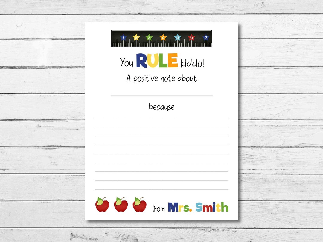 Personalized Teacher Brag Notepad, Handmade Educator Notes, You Rule ...