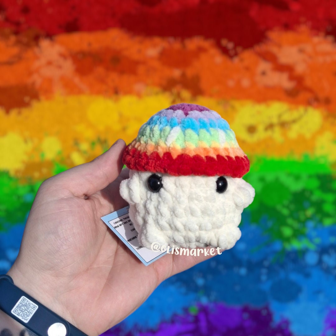Rainbow Pride Mushroom - Pride Crochet Mushroom Plushie - Pan Flag ...