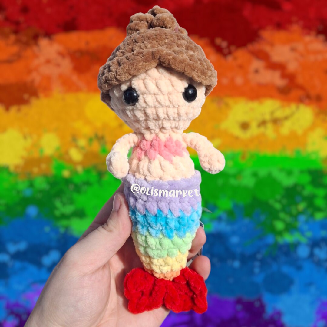 Rainbow Pride Mermaid Pride Crochet Mermaid Plushie Trans Flag LGBT ...