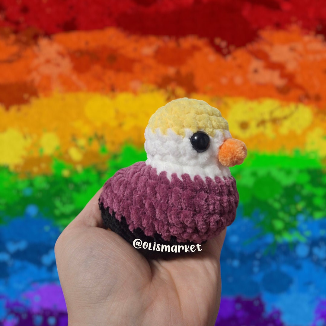 Nonbinary Pride Duck - Pride Crochet Duck Plushie - Pan Flag - LGBT ...