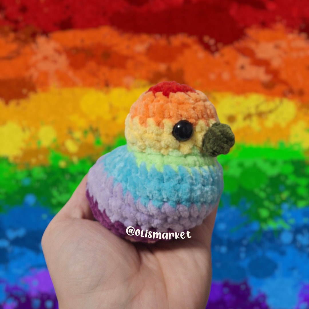 Rainbow Pride Duck - Pride Crochet Duck Plushie - Rainbow Flag - LGBT ...