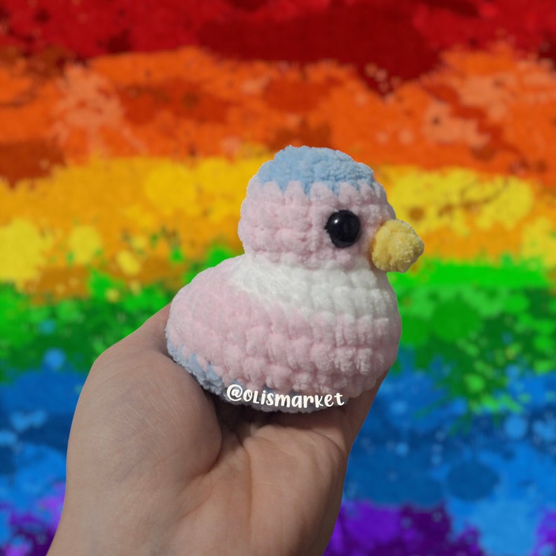 Transgender Pride Duck Pride Crochet Duck Plushie Trans Flag LGBT LGBTQ ...