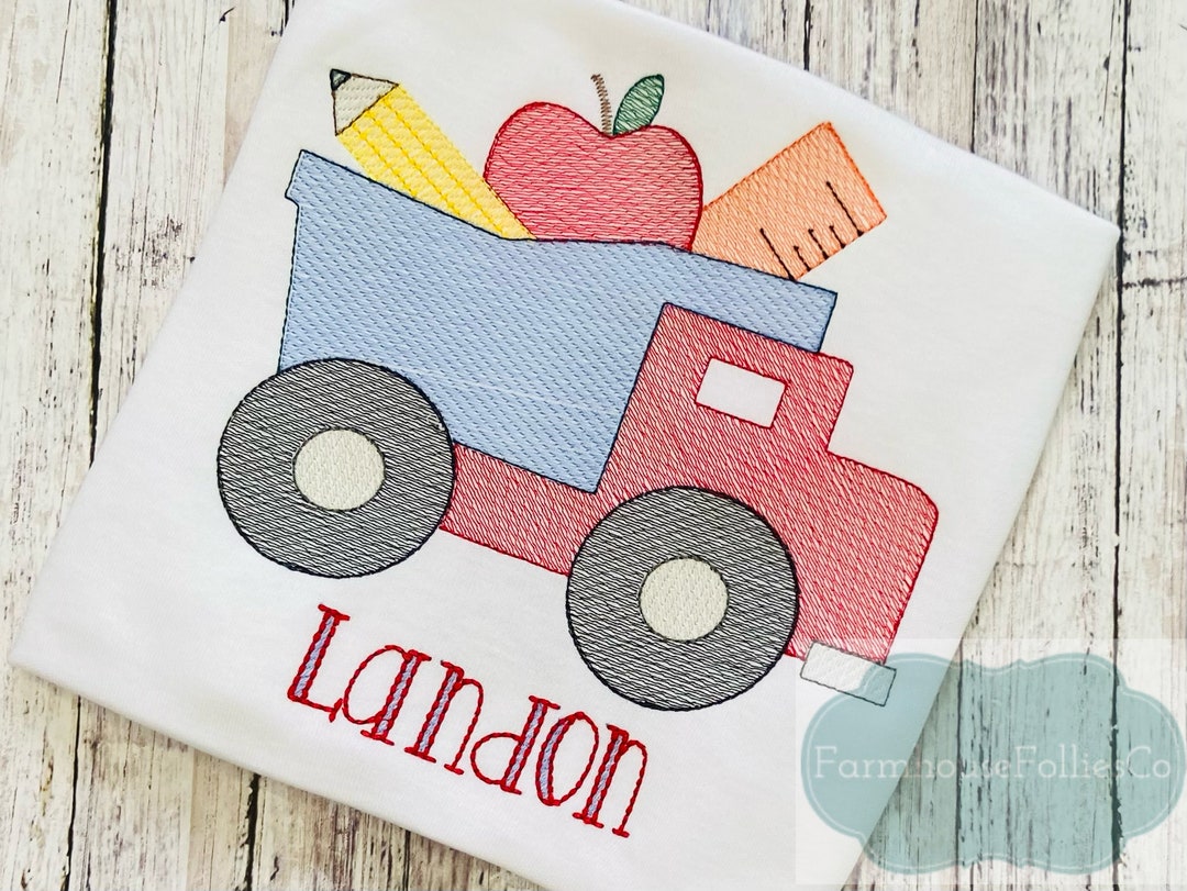 Boys Back to School Shirt, Dump Truck Shirt, School Supplies ...