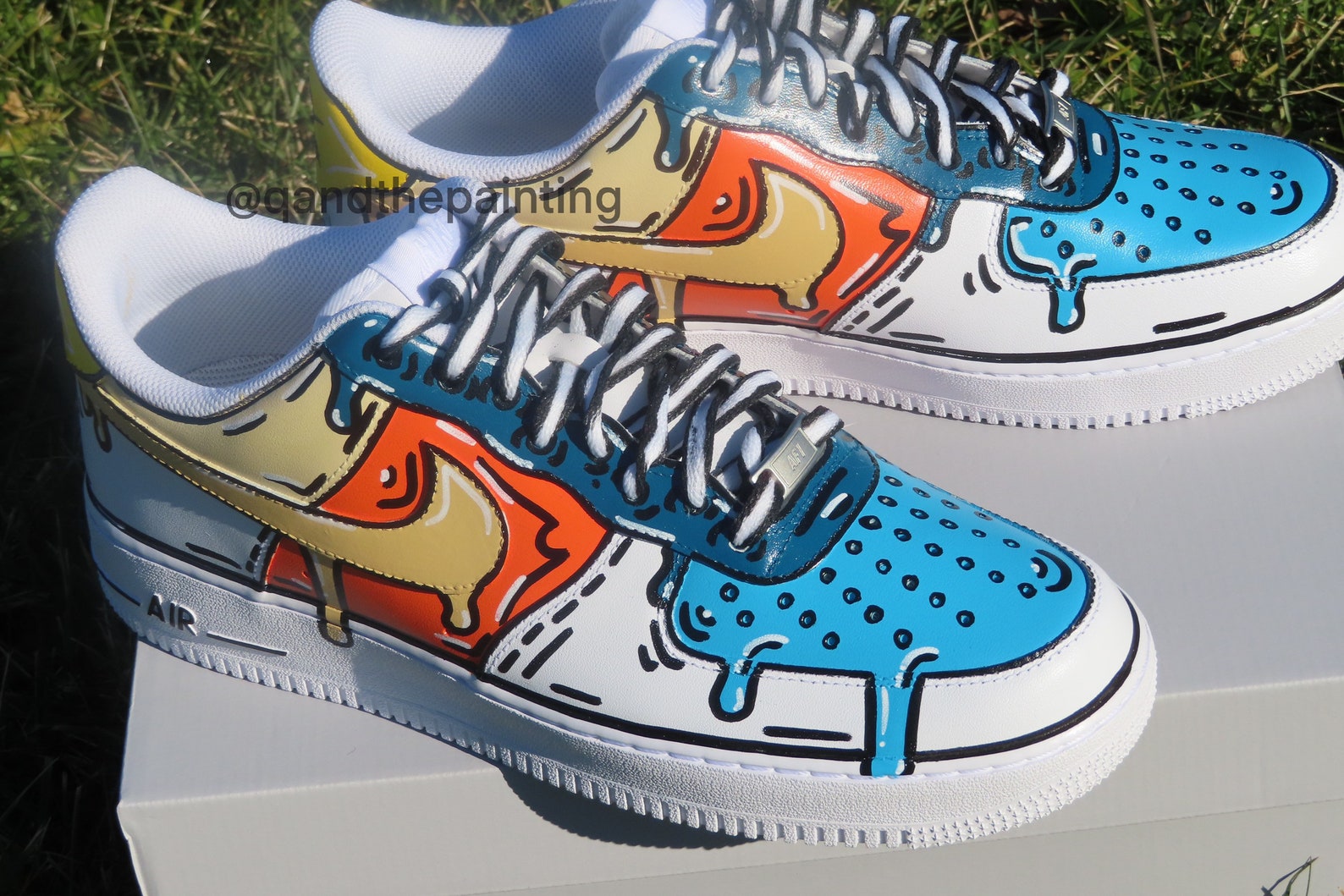 Nike Air Force 1 Custom Beige Drip Cartoon Design Any Size/ | Etsy