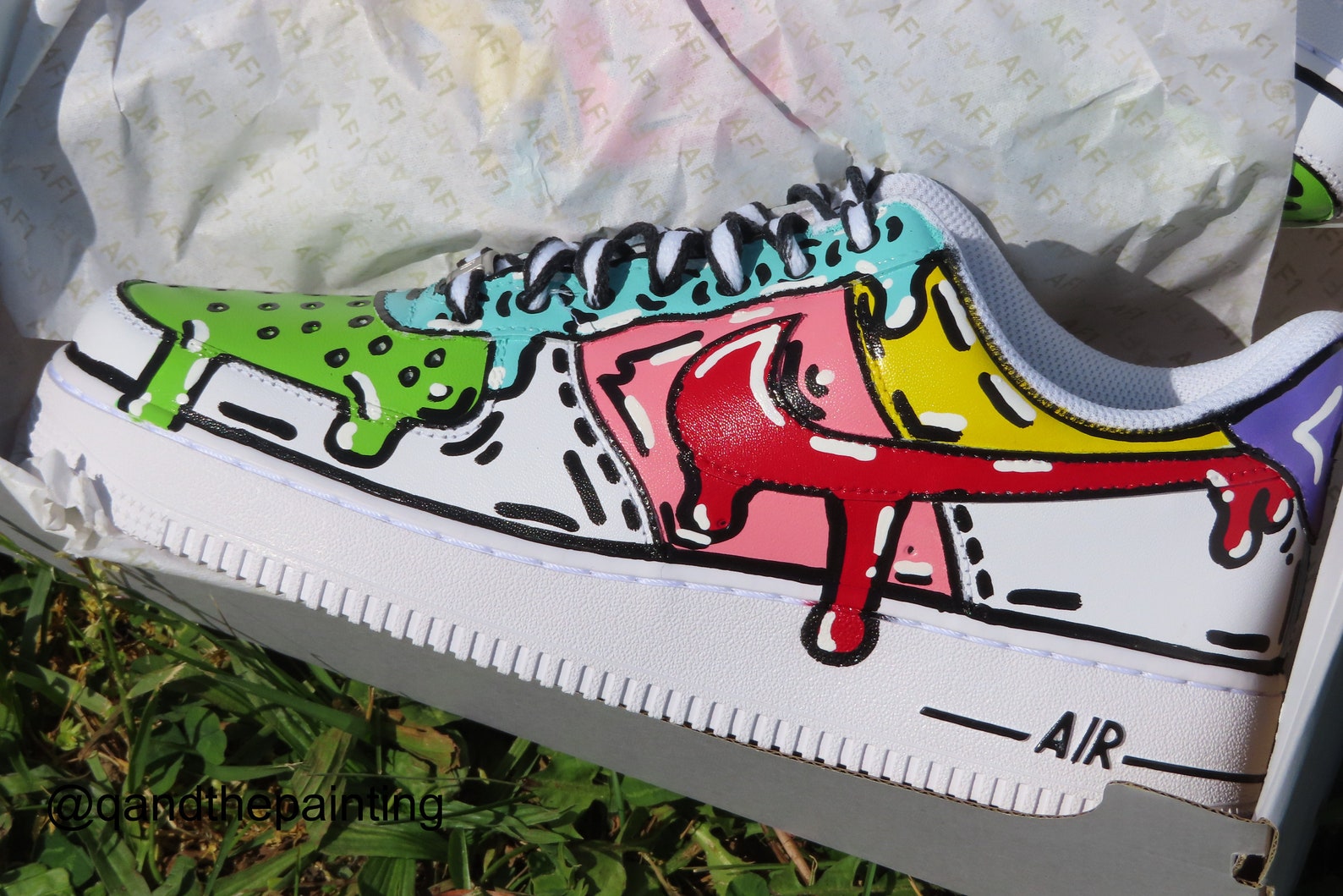 Nike Air Force 1 Custom Cartoon Drip Any Size/ Made To | Etsy