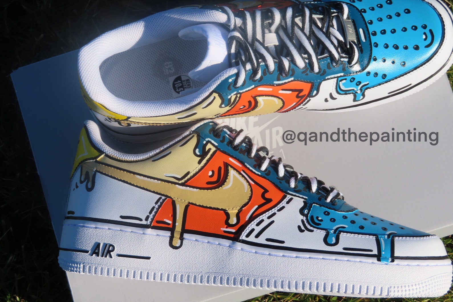 Nike Air Force 1 Custom Beige Drip Cartoon Design Any Size/ | Etsy