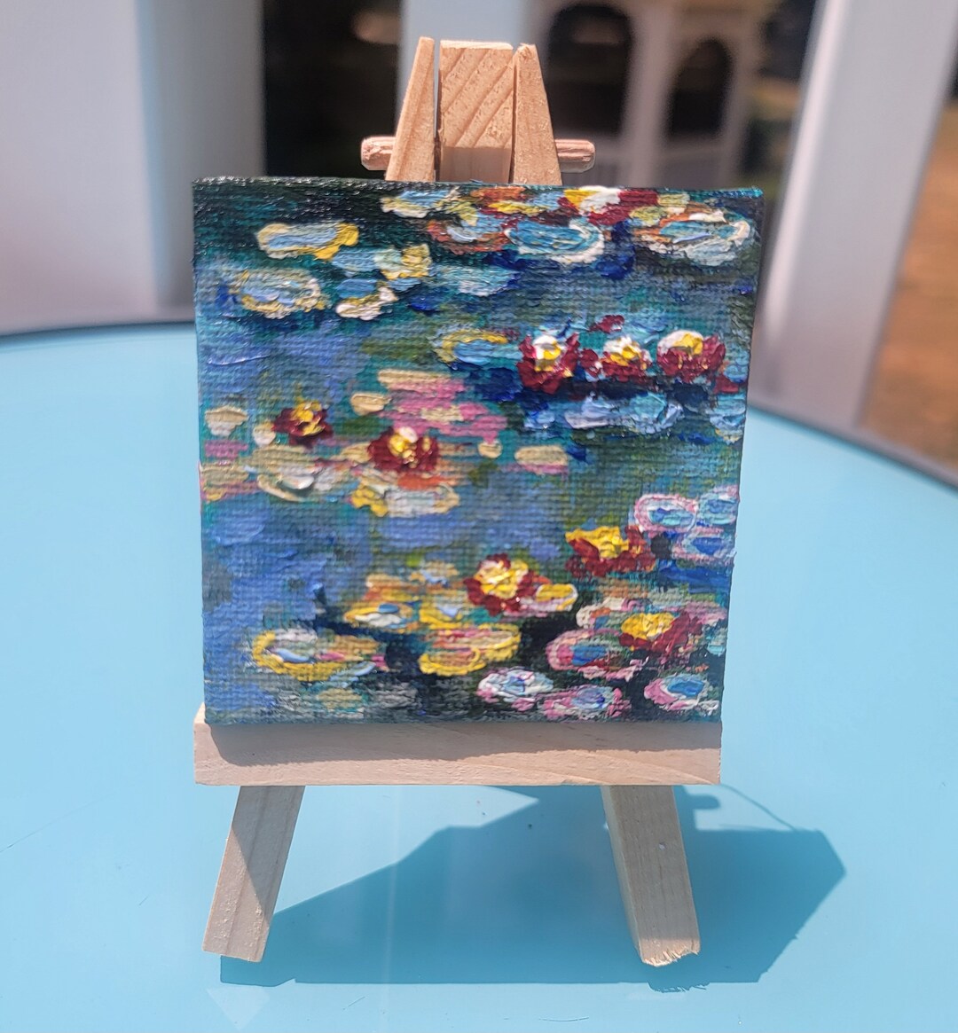 Miniature Monet's Water Lilies. Impressionism. Original Acrylic Mini ...