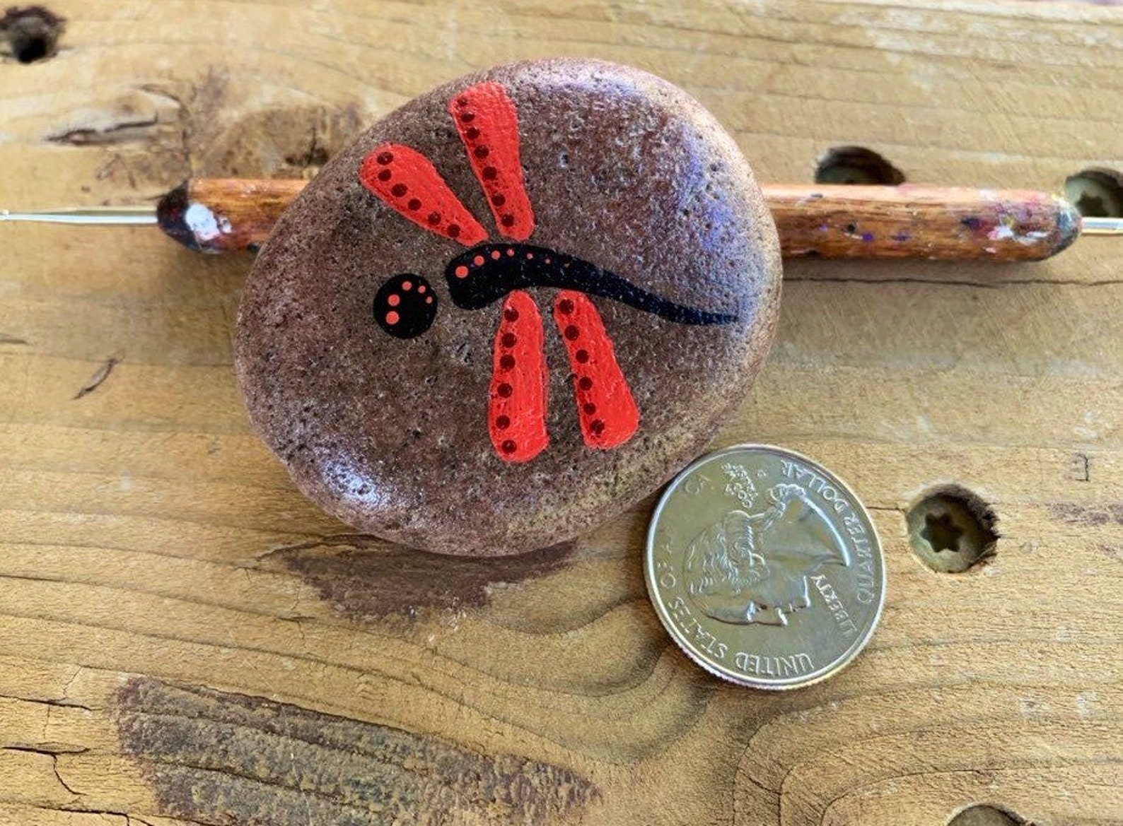 River Rock Dragonfly With so Much Hope - Etsy