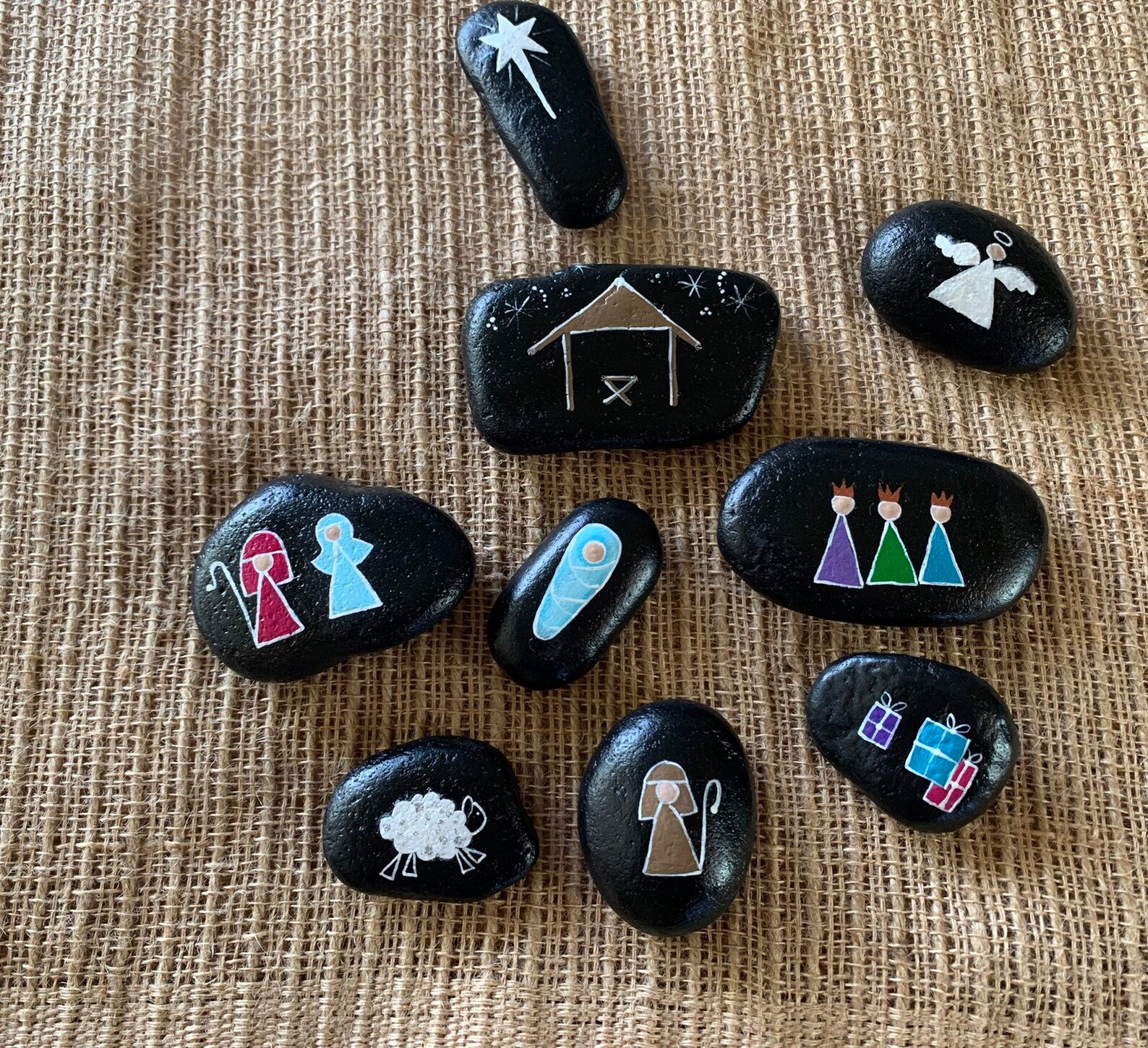 The Nativity Painted Rock Story - Etsy