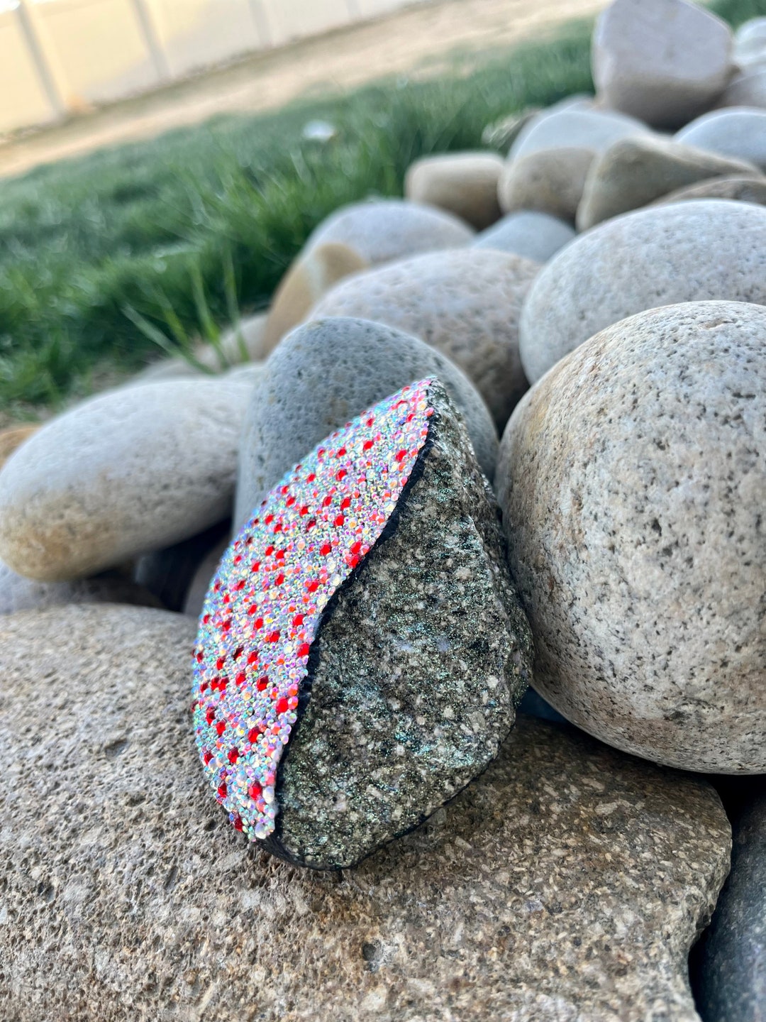 Pink and Red Crystal Geode Rock - Etsy