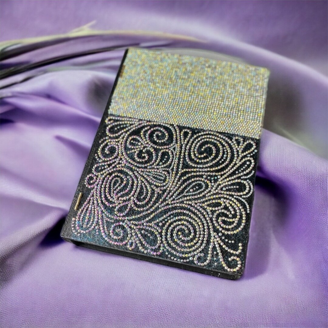 Bedazzled Black and Glittery Wood Book Box Gift Rhinestone - Etsy