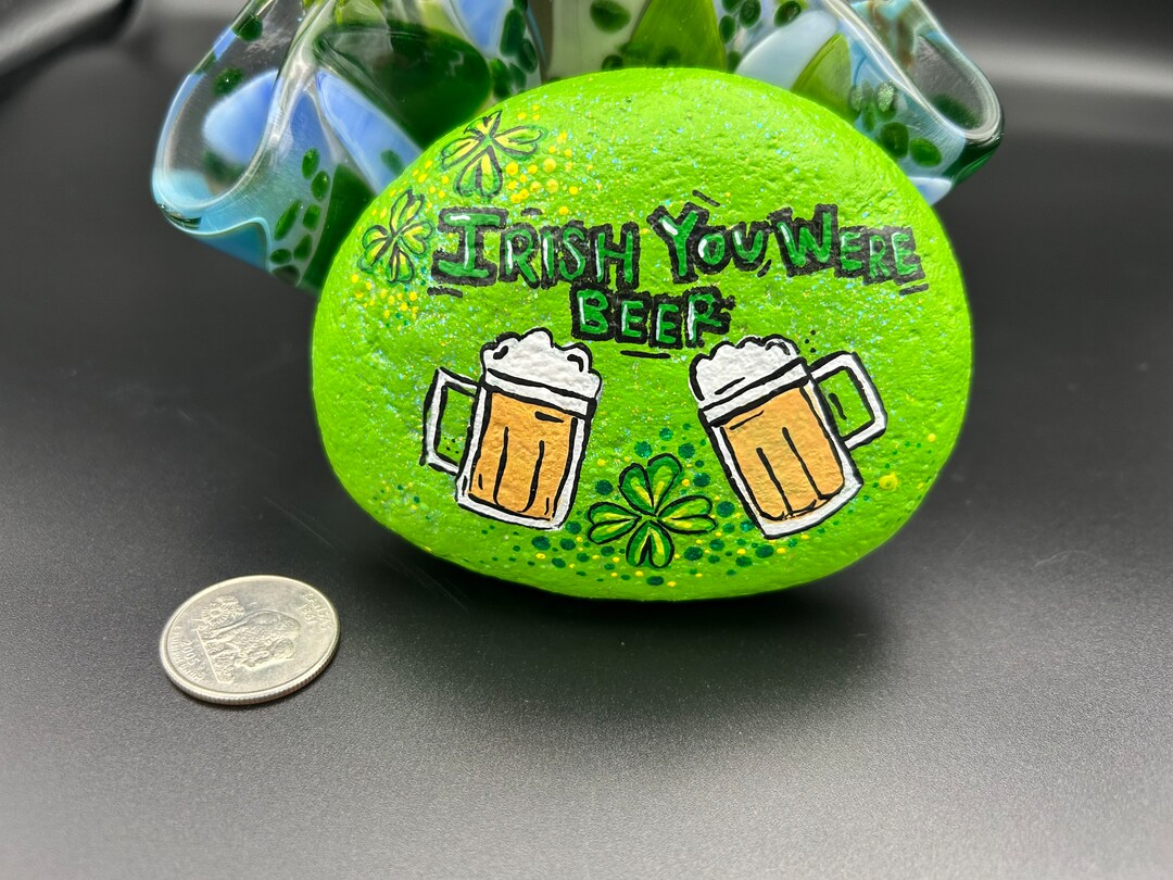 Irish Hand Painted Gift Wish You Were Beer St. Patricks Day - Etsy