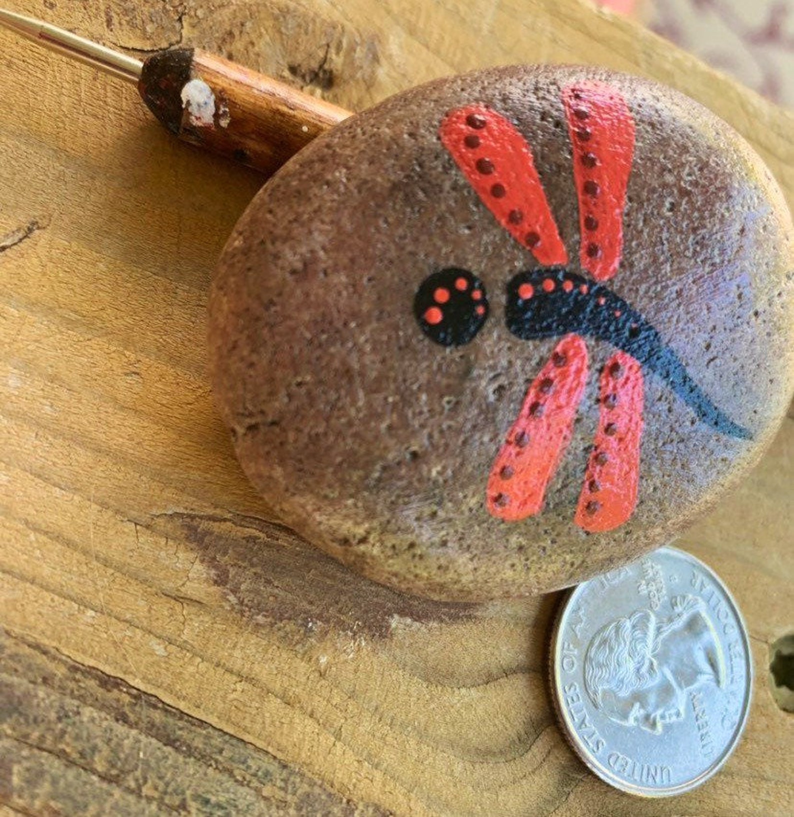 River Rock Dragonfly With so Much Hope - Etsy