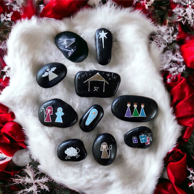 Rock Art Nativity - Etsy