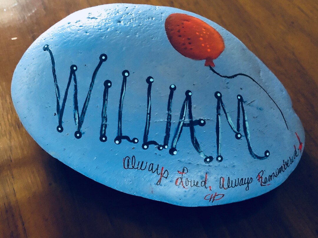 Hand Painted Personalized Memorial/cemetary Stone Painted Rock/ Gift by ...
