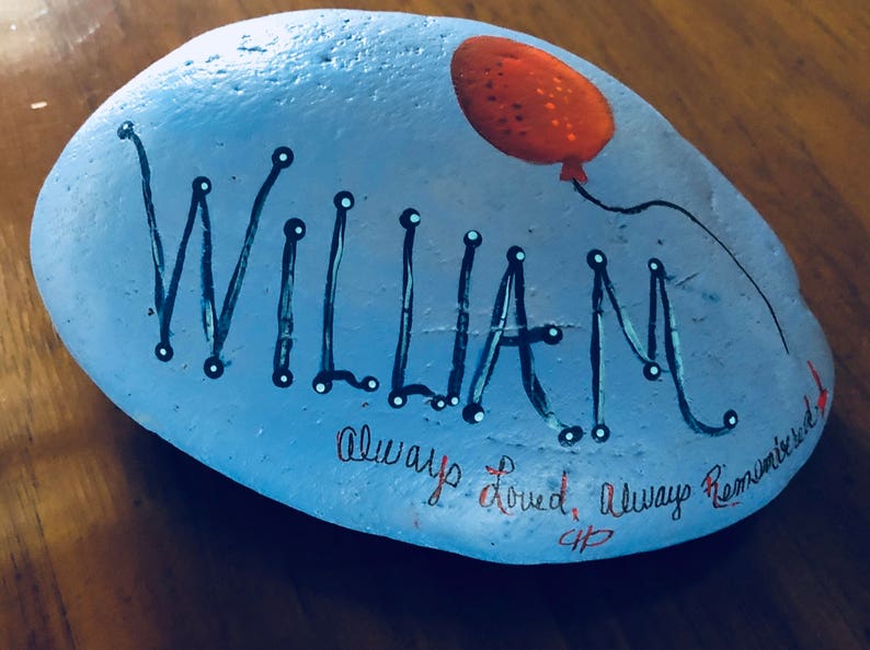 Hand Painted Personalized Memorial/Cemetary Stone Painted Rock/ Gift By ...