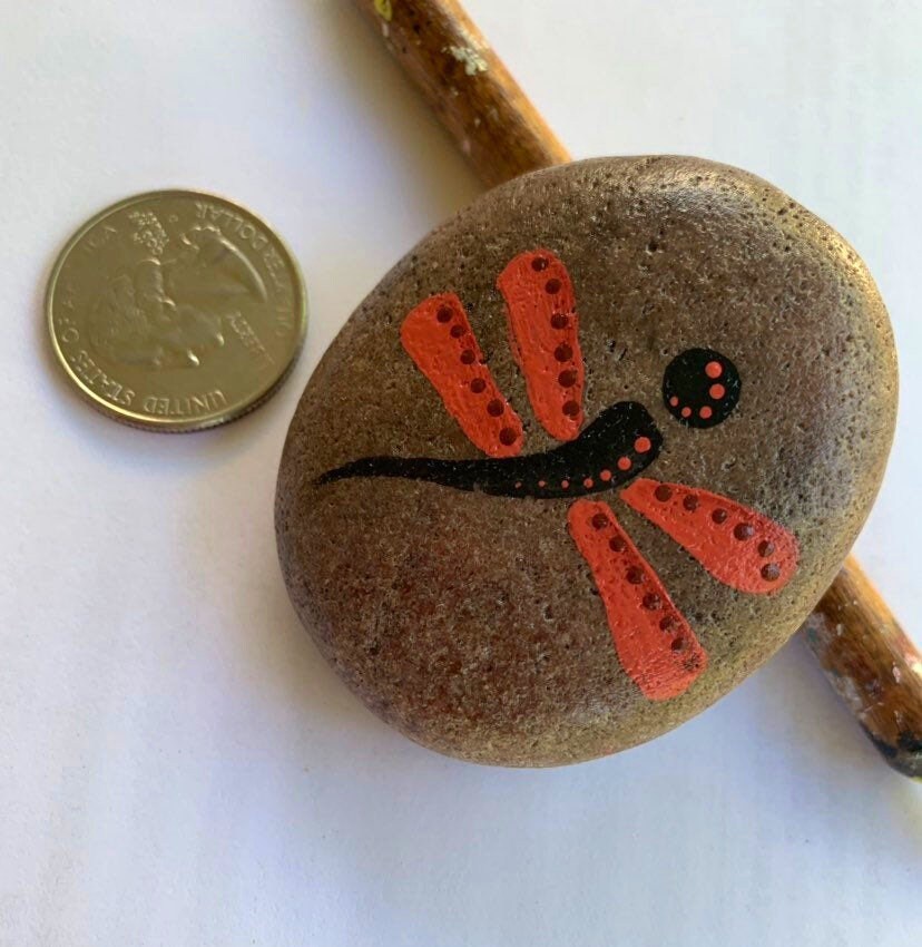 River Rock Dragonfly With so Much Hope - Etsy