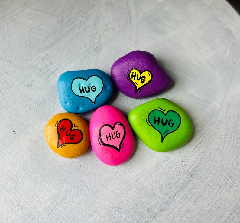 Bright Colorful Pocket Hug Rocks - Etsy